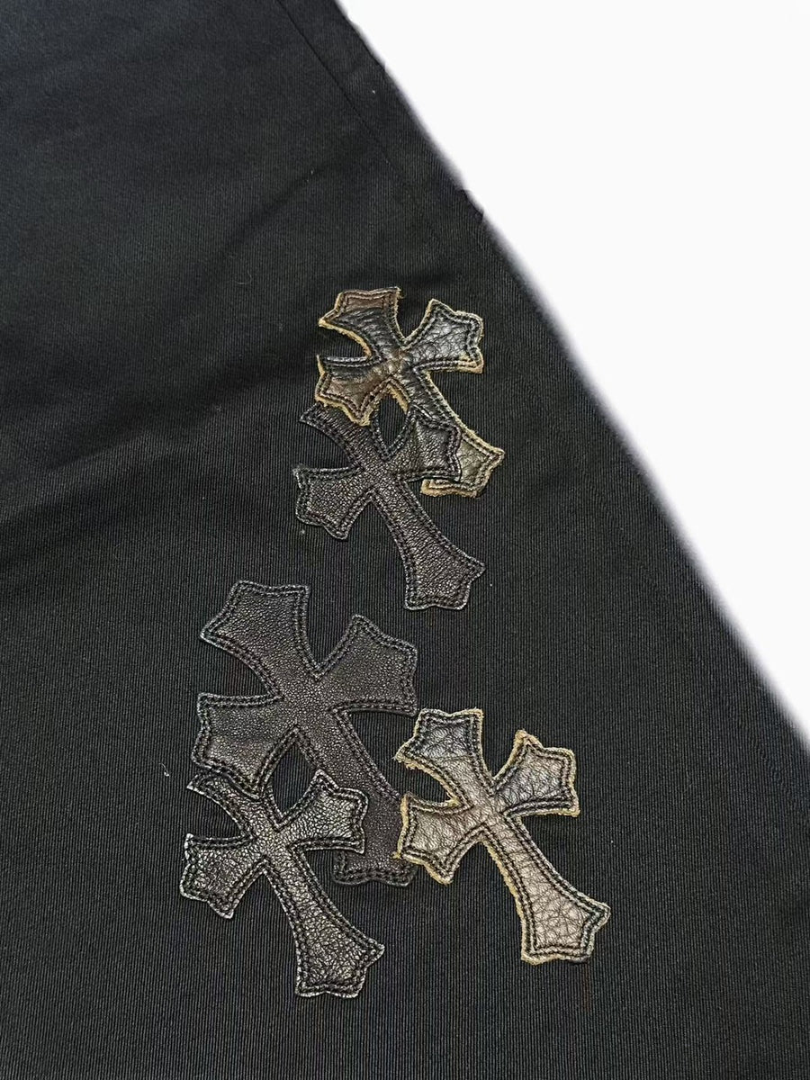 Chrome Hearts Camouflage Leather Cross Patch Carpenter Pants – SEVAGE KICK